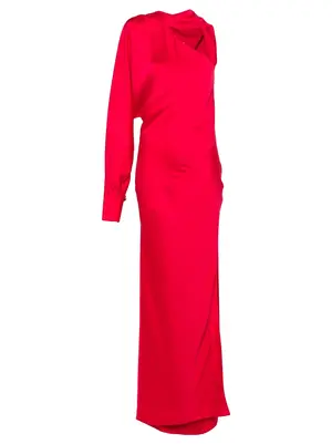 GENNY Satin Maxi Dress - Red