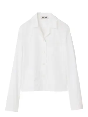 Miu Miu Pocket Poplin Shirt - White
