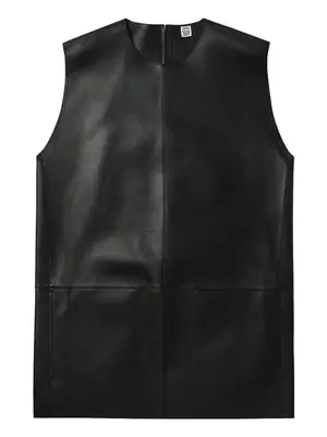TOTÊME Leather Sleeveless Top - Black