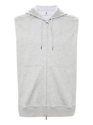 Brunello Cucinelli Sleeveless Hoodie - Grey