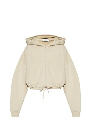 IRO PARIS Cotton Jersey Hoodie With Logo - Neutrals