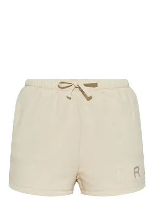 IRO PARIS Embroidered-logo Cotton Shorts - Neutrals