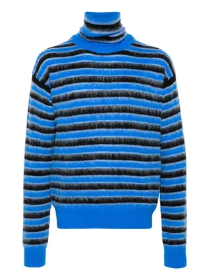 Marni Striped Virgin Wool Sweater - Blue