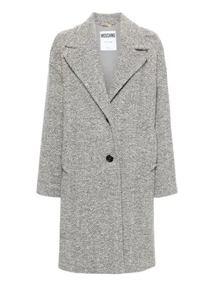 Moschino Herringbone Coat - Grey