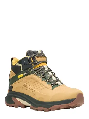 Merrell Merrell Moab Speed 2 Leather Mid Waterproof Hiking Boots Tan