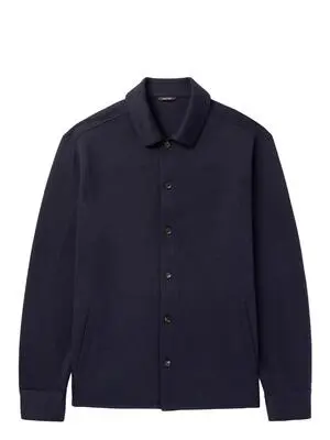 Loro Piana Whitney Cotton, Silk And Cashmere-blend Shirt Jacket - Blue