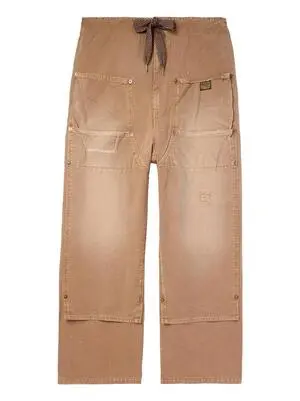 Kapital Farmer Wide-leg Distressed Cotton Trousers - Brown
