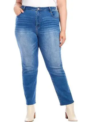 Karen Kane High-rise Straight Jeans - Denim