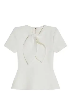 Scanlan Theodore CREPE KNIT CRAVAT TOP Cream