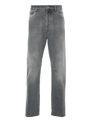 Brunello Cucinelli Logo-embroidered Jeans - Grey