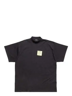 Balenciaga Sticky Note T-shirt Oversized - Faded Black