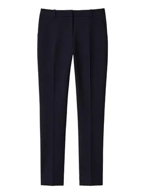 Lafayette 148 New York Wool Blend Ankle Pants - Blue Ink