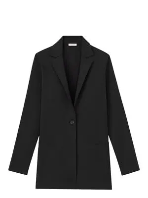 Lafayette 148 New York Petite Crepe Knit Fitted Blazer - Black