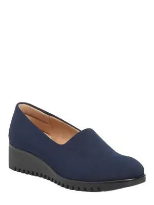 COMFORTIVA Dana Platform Wedge Slip-on - Sky Navy