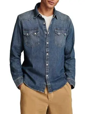 Lucky Brand Core Denim Western Snap-up Shirt - Anchor