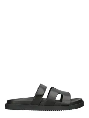 Steve Madden Multi-strap Leather Flat Sandals - Black