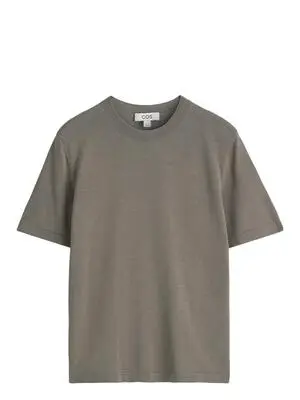 Cos Slim Knitted Silk T-shirt Gray