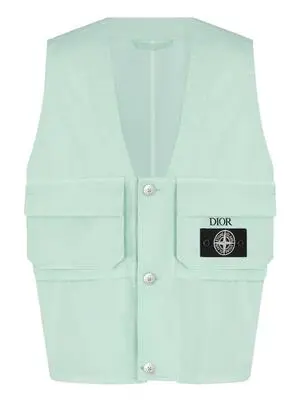 Dior X Stone Island Cotton-blend Satin Vest - Light Green