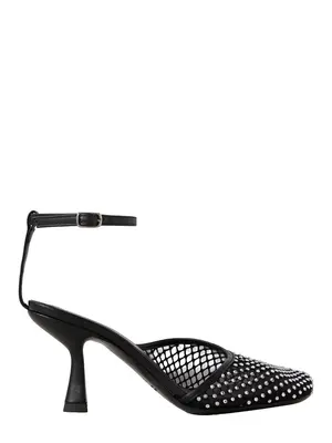 Christopher Esber Minette Crystal-embellished Leather-trimmed Mesh Pumps - Black