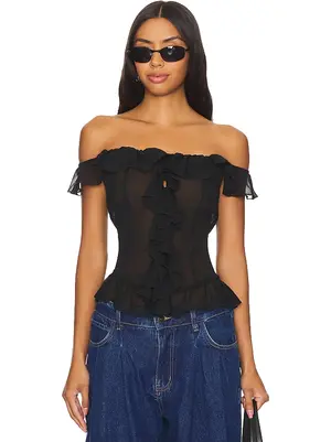 Lioness Timeless Ruffle Top - Onyx