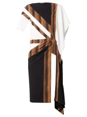 Burberry Flag-print Silk Dress - Black