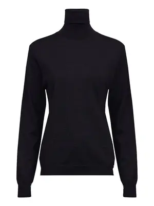 MAISON MARGIELA High-neck Merino Wool Sweater - Black