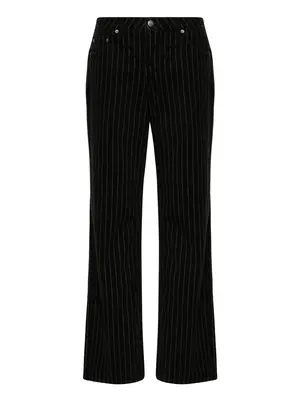 Ksubi Low Rider Pinstripe Straight Leg Jeans - Black