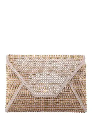 Nina Nina Lorna Embellished Envelope Clutch Gold