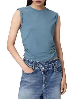 ALLSAINTS West Side Ruched Tank Top - Captain Blue