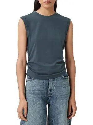 ALLSAINTS West Side Ruched Tank Top - Dark Slate Blue