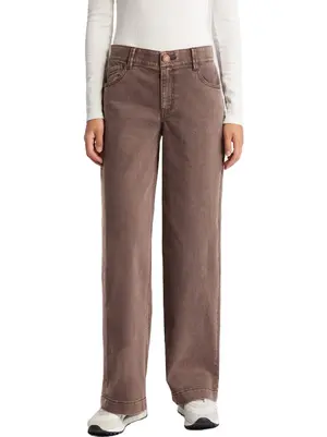 Wit & Wisdom Ab'solution High-Waist Wide-Leg Jeans Washed Mocha