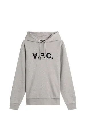 A.p.c. Vpc Logo Hoodie - Heather Grey/dark Navy