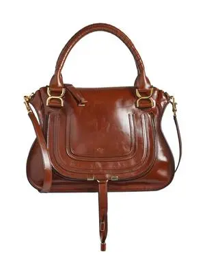 Chloé Chloé Medium Marcie Leather Satchel 25e Sooty Brown