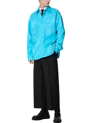 Valentino Garavani Valentino Garavani Aqua Blue Logo Plaque Shirt Jacket Blue