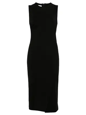 Moschino Draped Detail Midi Dress - Black