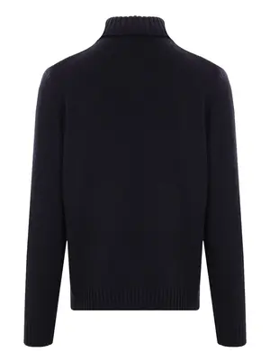 ZANONE Roll-neck Knitted Jumper - Blue