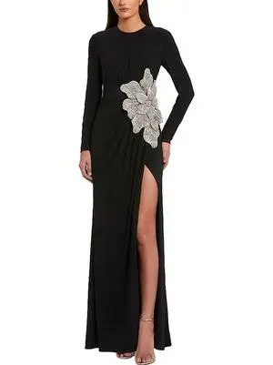 Mac Duggal Embellished Jersey Gown - Black