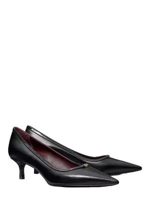 Tory Burch Double T Buckle Kitten Heel Pump - Perfect Black/perf