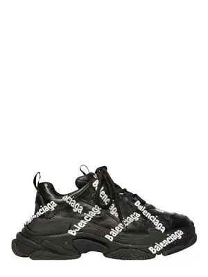 Balenciaga Triple S All Over Logo Sneakers - Black/white