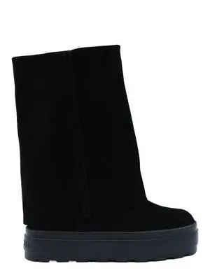 Casadei Suede Knee-high Wedge Boots - Black