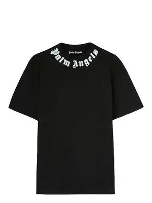 Palm Angels Neck Logo T-shirt - Black