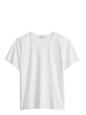 Madewell The Perfect Crewneck Tee In Allday Jersey - Eyelet White