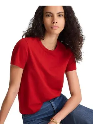 Madewell The Perfect Crewneck Tee In Allday Jersey - Ruby