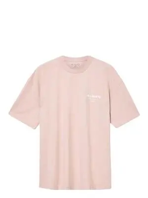 ALLSAINTS Underground Logo-print Relaxed-fit Cotton T-shirt - Soft Pink