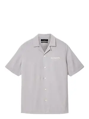 ALLSAINTS Underground Logo-print Relaxed-fit Woven Shirt - Clouded Grey