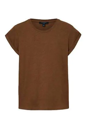 ALLSAINTS Anna Relaxed-fit Short-sleeve Cotton T-shirt - Cognac Brown