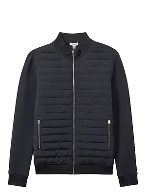 REISS Hybrid Quilted Jacket - Navy