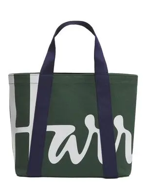 Harrods Mini Cotton Logo Tote Bag - Green