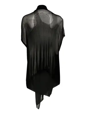 Yohji Yamamoto Asymmetric Sheer Top - Black