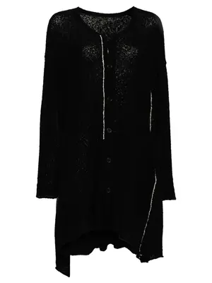 Yohji Yamamoto Asymmetric Knitted Dress - Black